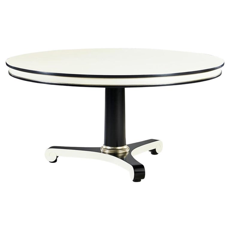 Classic Black and White Dining Table For Sale at 1stDibs