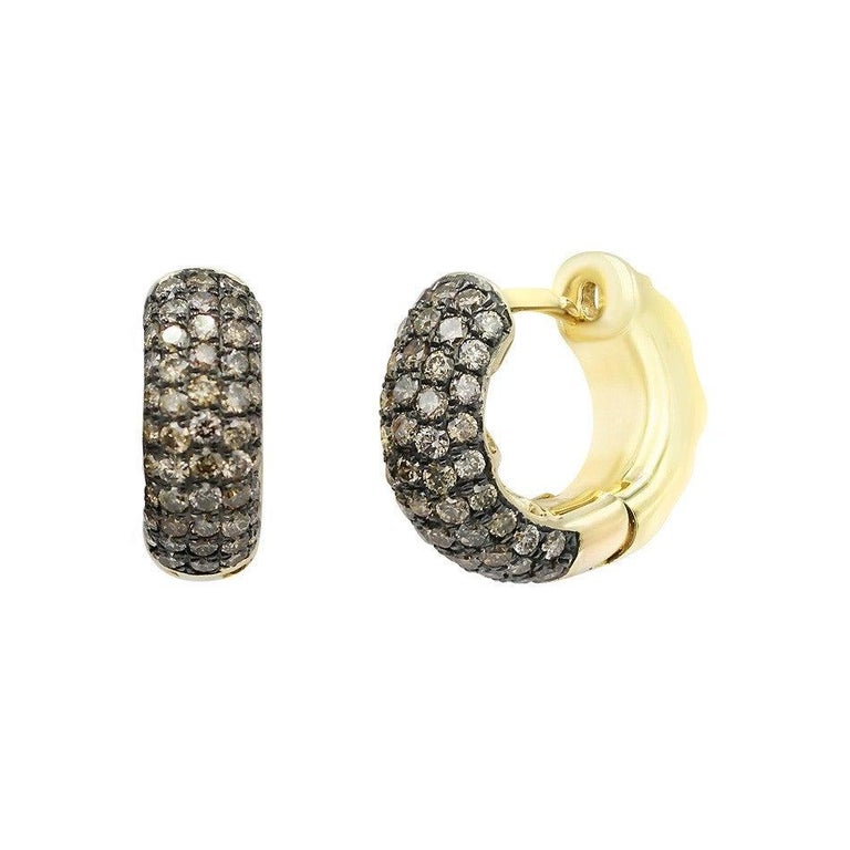 Customizable Classic Brown Diamond Yellow Gold 4-Row Band Ring For Sale ...