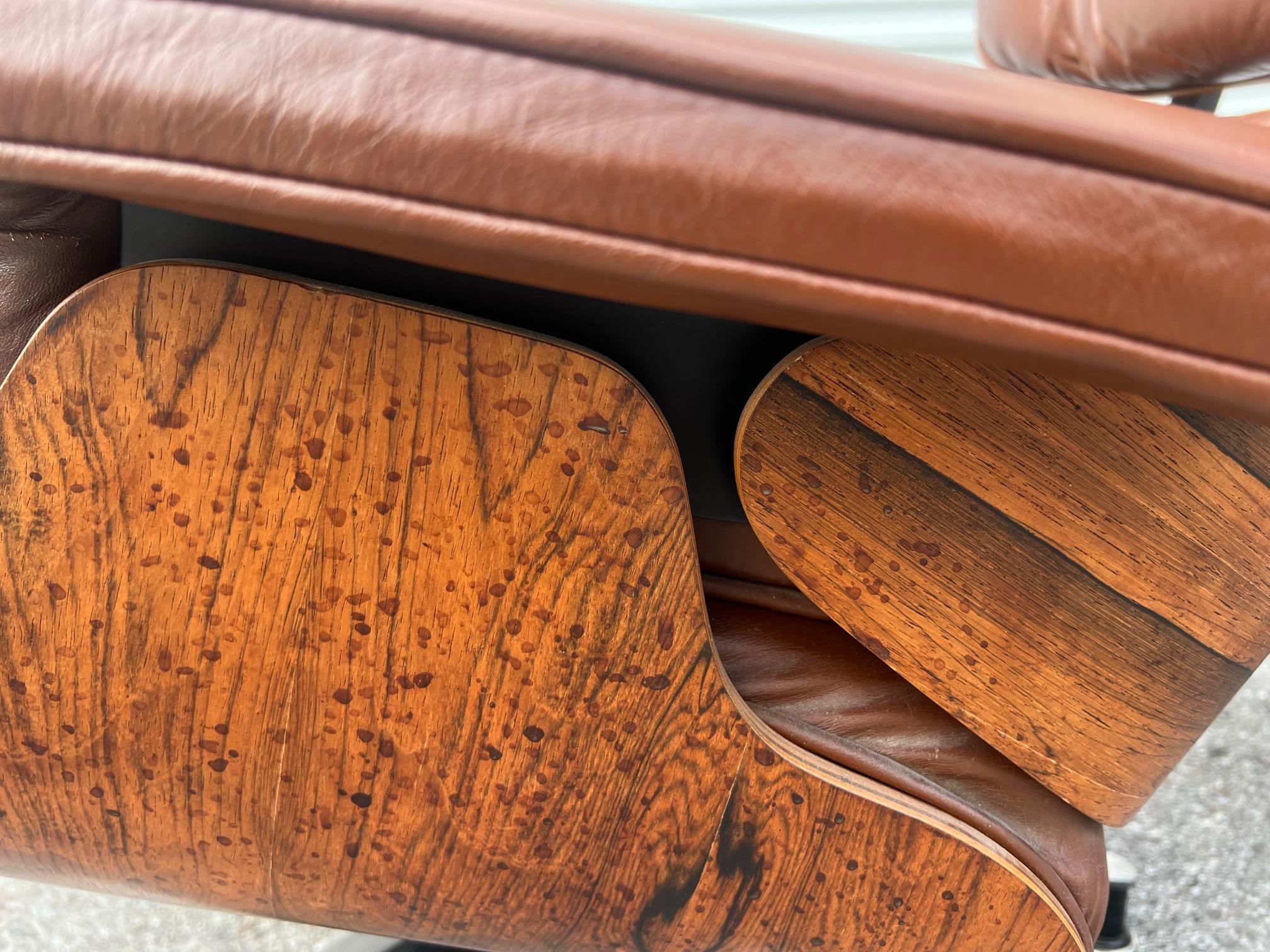 Classic Charles Eames Herman Miller Lounge Chair 1970's Cognac Brown ...