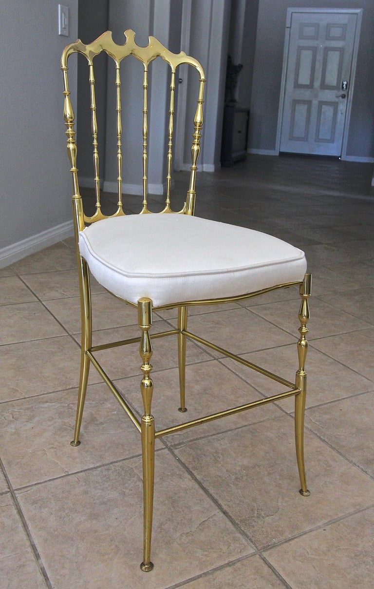 Classic Chiavari Italian Solid Brass Chair at 1stDibs