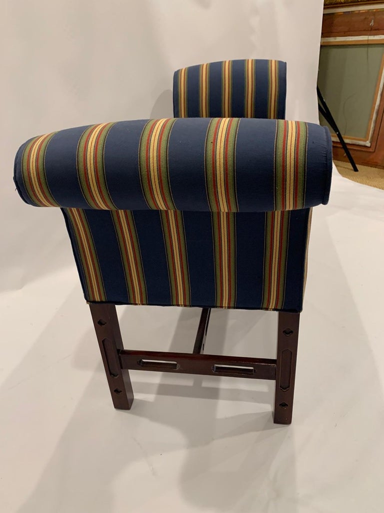 Classic Chippendale Style Upholstered Bench For Sale at 1stDibs