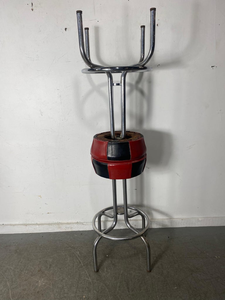 Classic Chrome Art Deco Swivel Bar / Counter Stools by Meyer Smith.. For Sale at 1stDibs