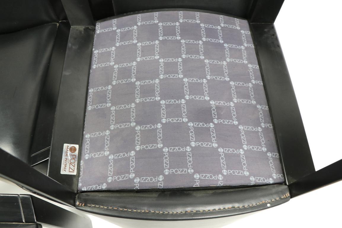 Classic Colombo Model 300 Dining Chairs Black Lacquer with Vinyl ...