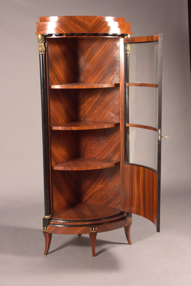 Classic Corner Display Case Vitrine in antique Biedermeier Style ...
