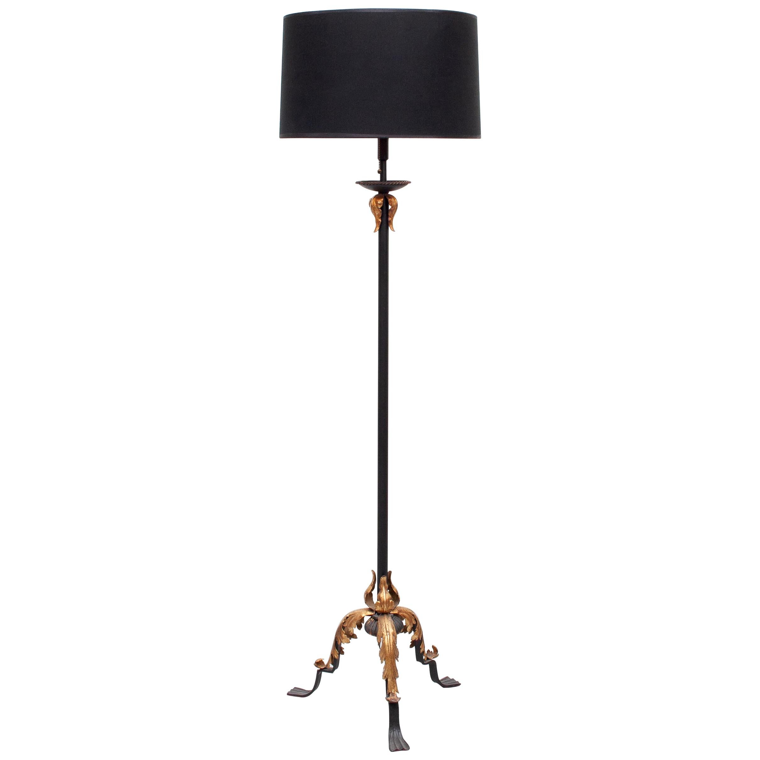 Gild Iron Floor Lamp, France, 1950s For Sale at 1stDibs
