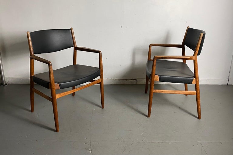 Classic Danish Armchairs in Solid Oak by Knud Andersen, J.C.A. Jensen ...