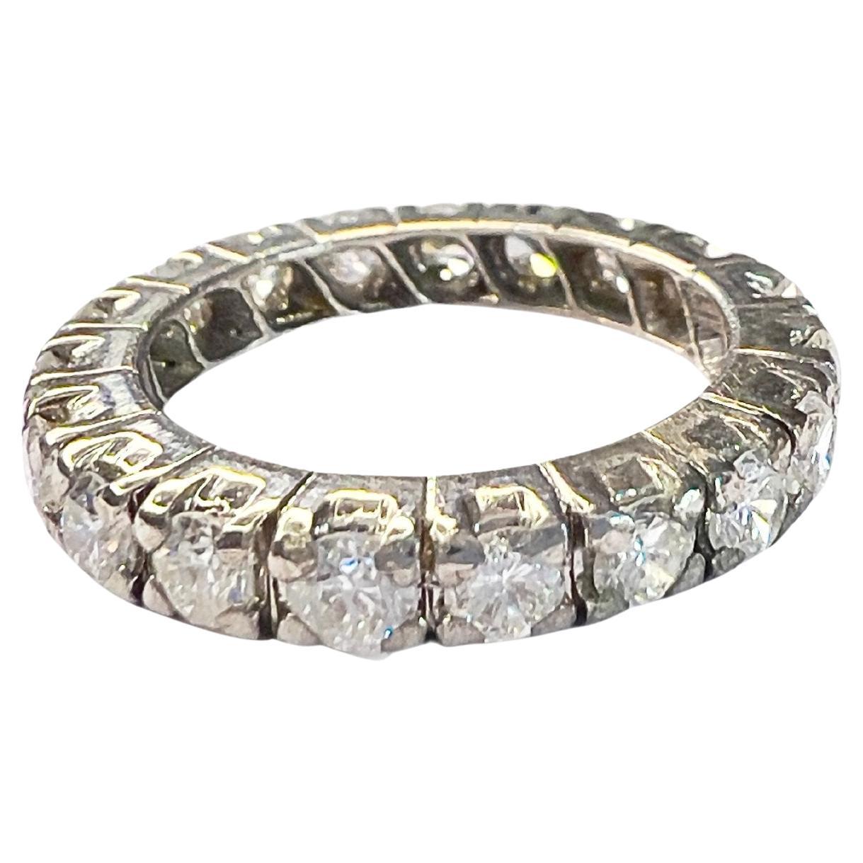 Classic Design 1930-1935 in 18 kt with Diamonds white Gold Endless Ring ...