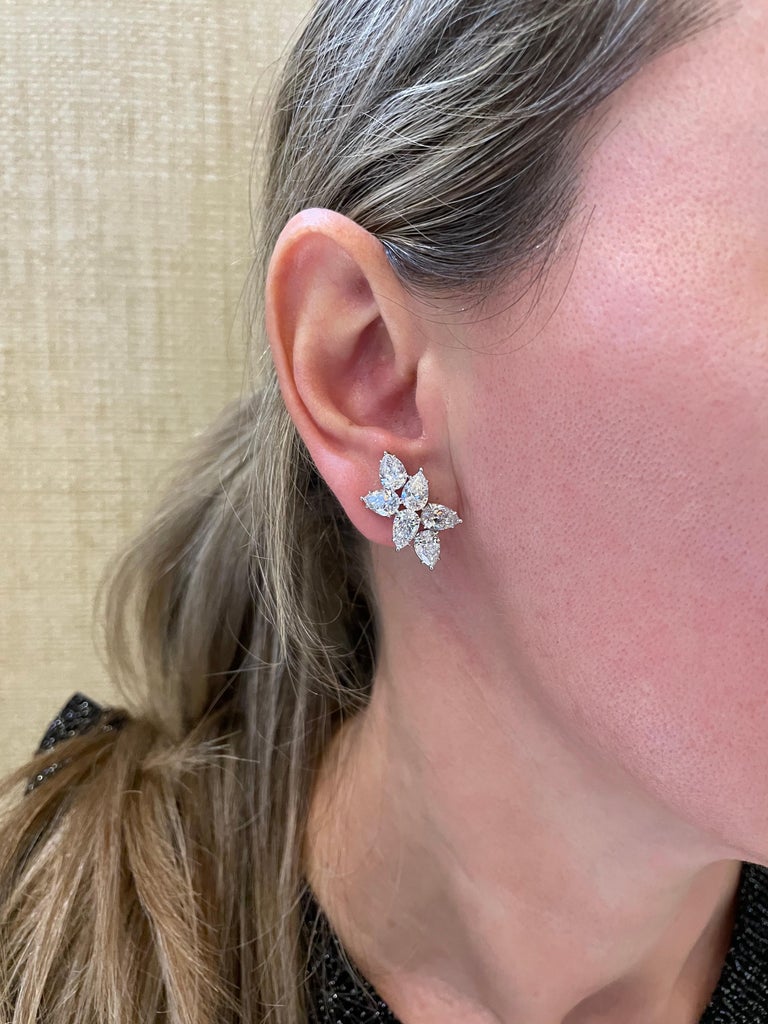 Classic Diamond Cluster Earrings at 1stDibs