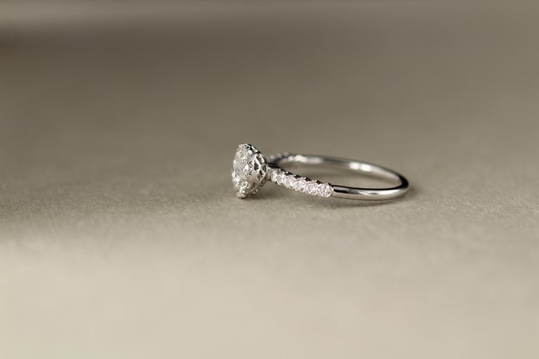Classic Diamond Engagement Ring 18 Karat White Gold Cluster Diamond ...