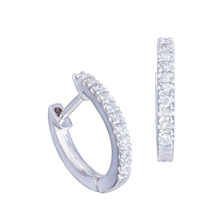 Classic Diamond Lever-Back Earring 18k White Gold Diamond for Her For ...