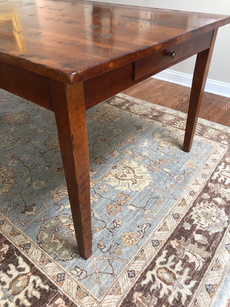 Classic Distressed Hard Wood Farm Table by Wright Table Company at 1stDibs