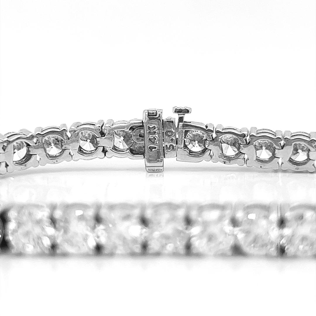 Classic Elegance: 17.48ct Natural Diamond Single Line Bracelet in 14K ...