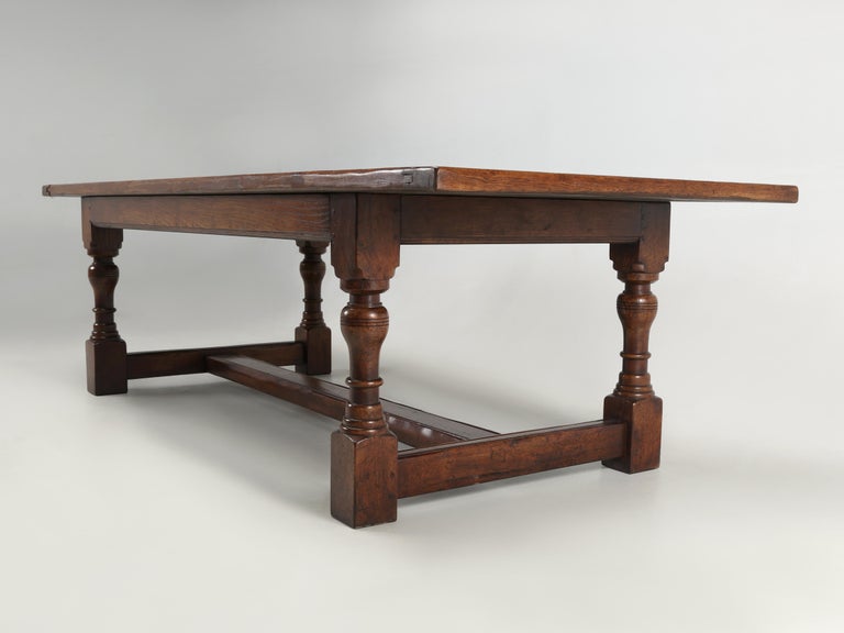 Classic English Solid Oak Refectory Style Dining Table Suburb Original ...