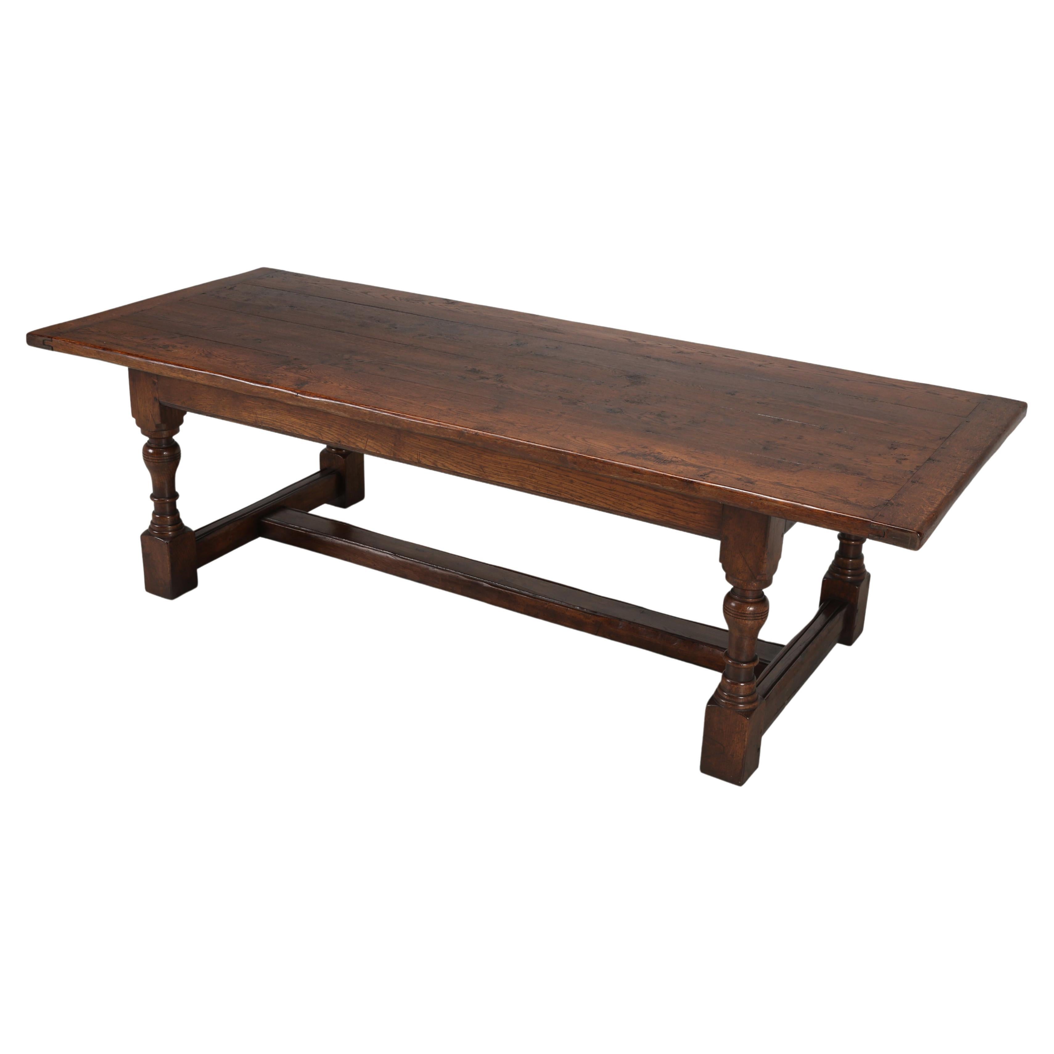 Vintage Oak Refectory, Farm House Dining Table, Scotland 1920 For Sale ...