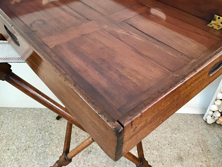 Classic English Wood Bar Tray Table For Sale at 1stDibs