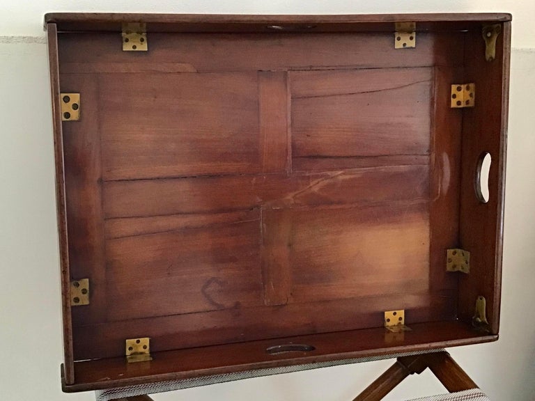 Classic English Wood Bar Tray Table For Sale at 1stDibs