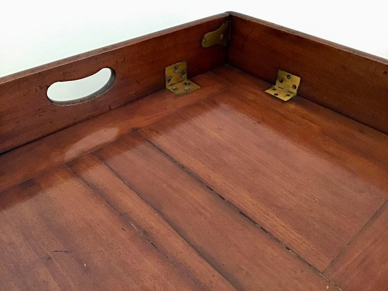 Classic English Wood Bar Tray Table For Sale at 1stDibs
