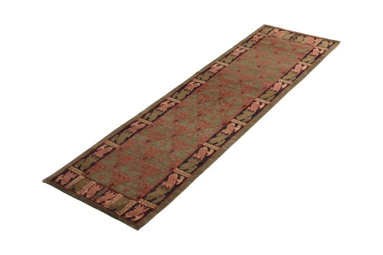 Rug and Kilim's Classic European-Style Runner Green Red Custom Rug ...