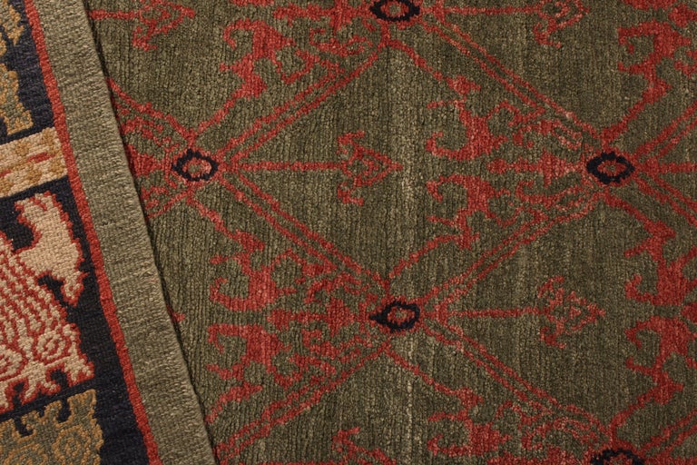 Rug and Kilim's Classic European-Style Runner Green Red Custom Rug ...