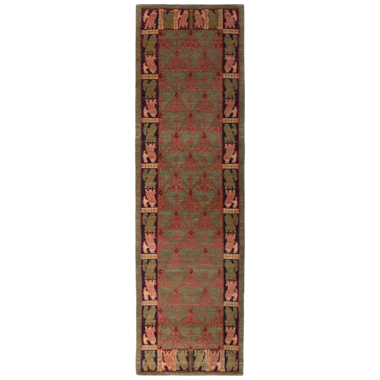 Rug and Kilim's Classic European-Style Runner Green Red Custom Rug ...
