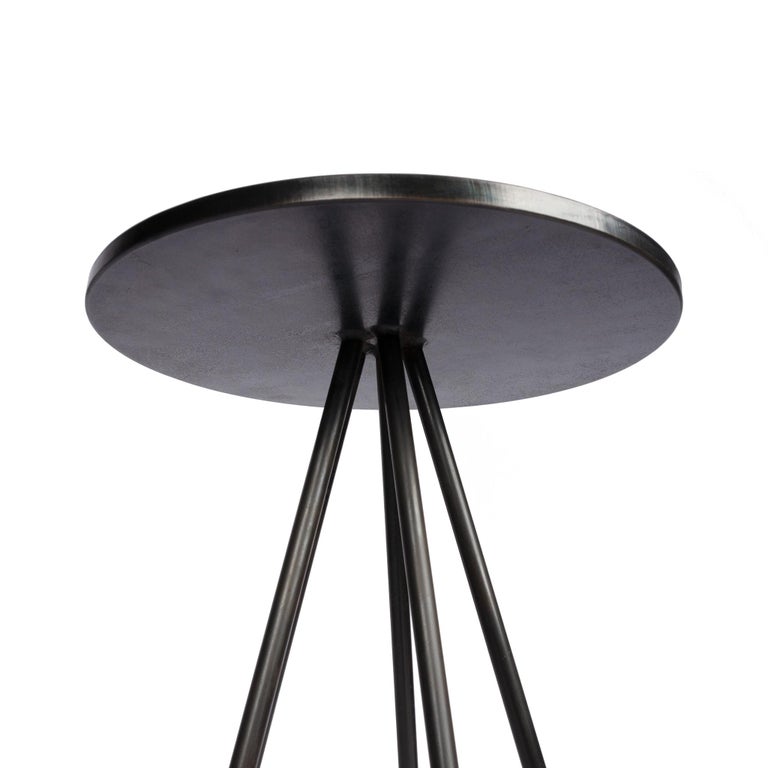 Urban Industrial Five Leg Round Bar Stool Backless Metal Seat Blackened ...