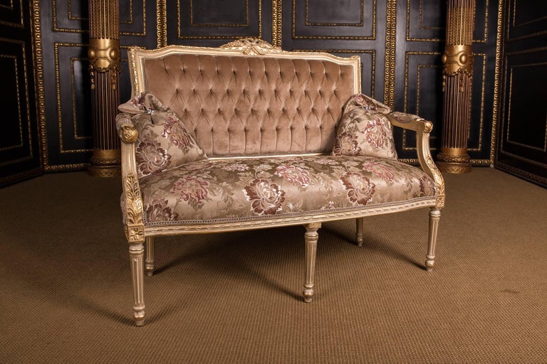 Classic French Seating Set Sofa and Two Armchairs in the Louis Seize ...