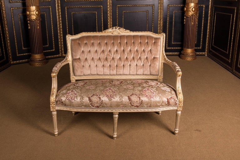 Classic French Seating Set Sofa and Two Armchairs in the Louis Seize ...