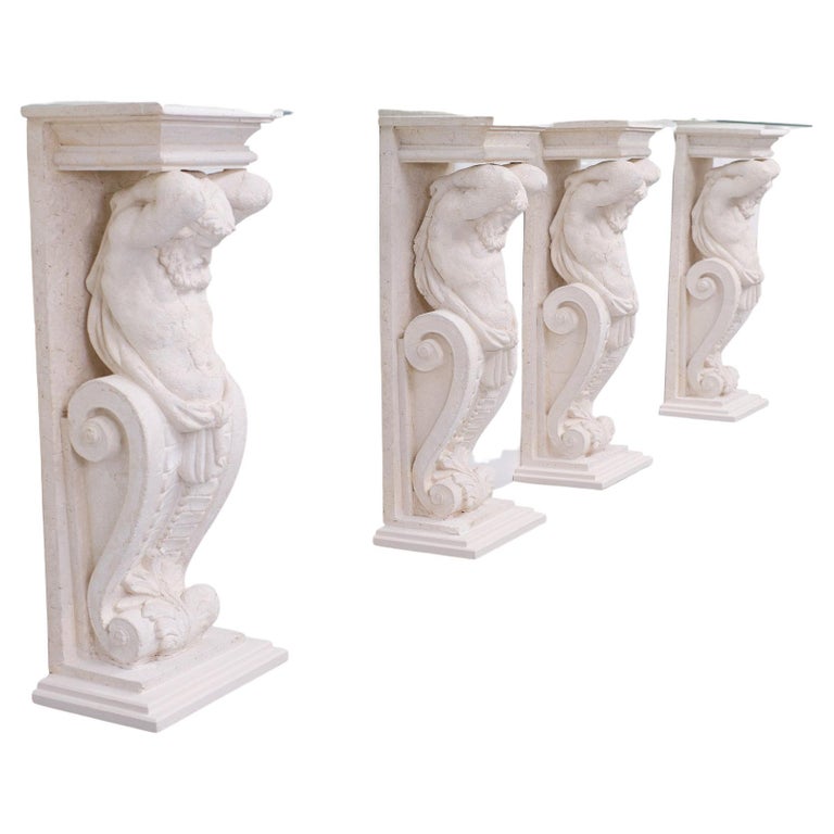 Classic Greek Cast Stone Console Tables, 1970s For Sale at 1stDibs