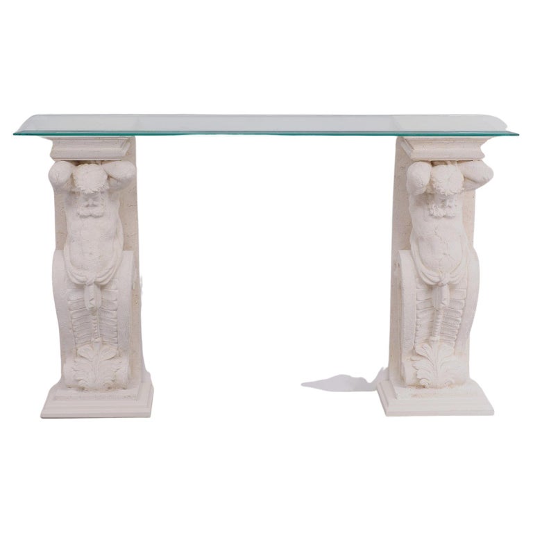 Classic Greek Cast Stone Console Tables, 1970s For Sale at 1stDibs