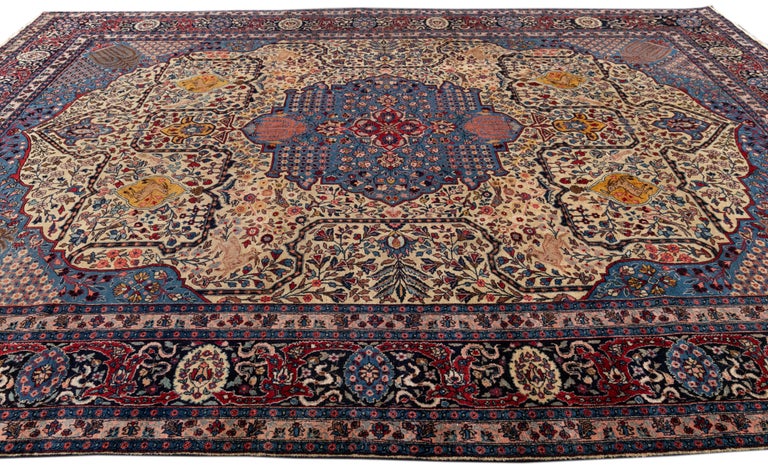 Classic Handmade Antique Persian Tabriz Wool Rug With Allover Design ...