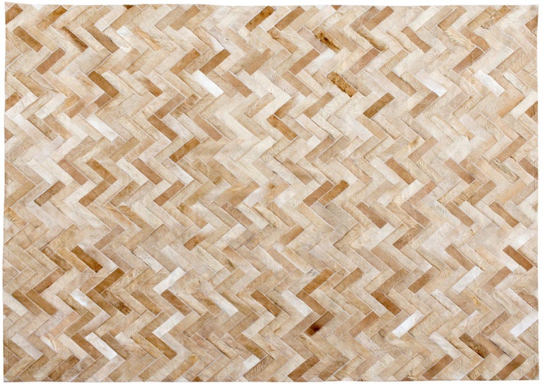 Classic Herringbone Caramel Espina Customizable Large Cowhide Area ...