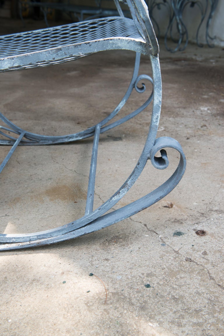 Classic High Quality Wrought Iron Rocking Chair by Salterini at 1stDibs