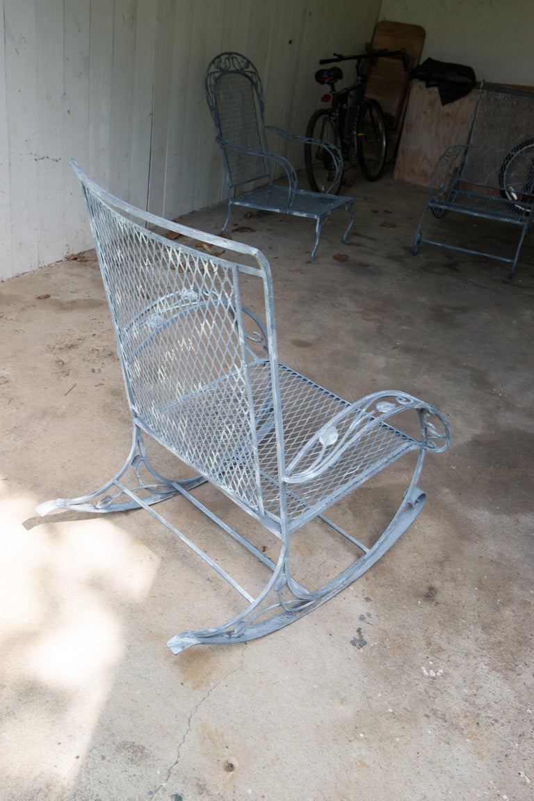 Classic High Quality Wrought Iron Rocking Chair by Salterini at 1stDibs