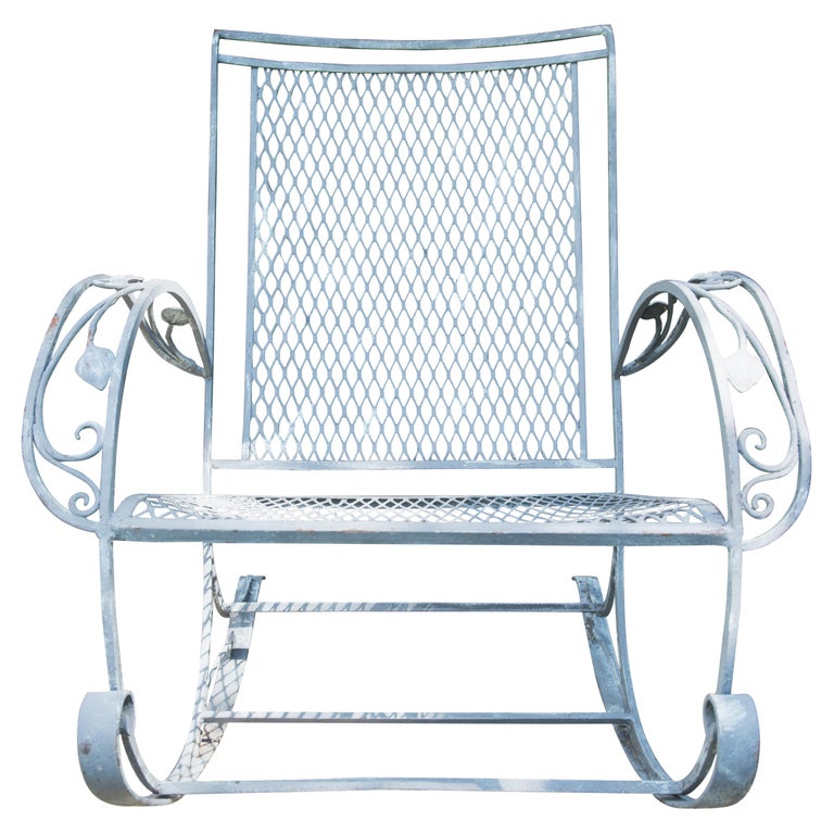 Classic High Quality Wrought Iron Rocking Chair by Salterini at 1stDibs