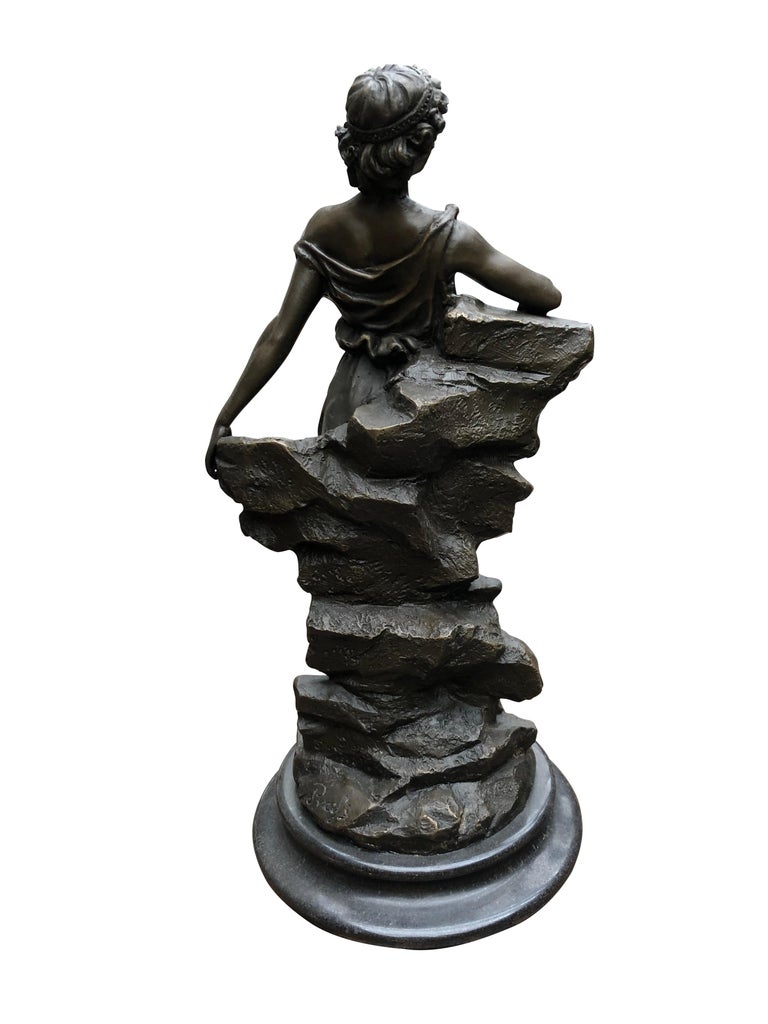 Classic Italian Bronze Maiden Statue Signed Preif Toga Figurine, 20th ...
