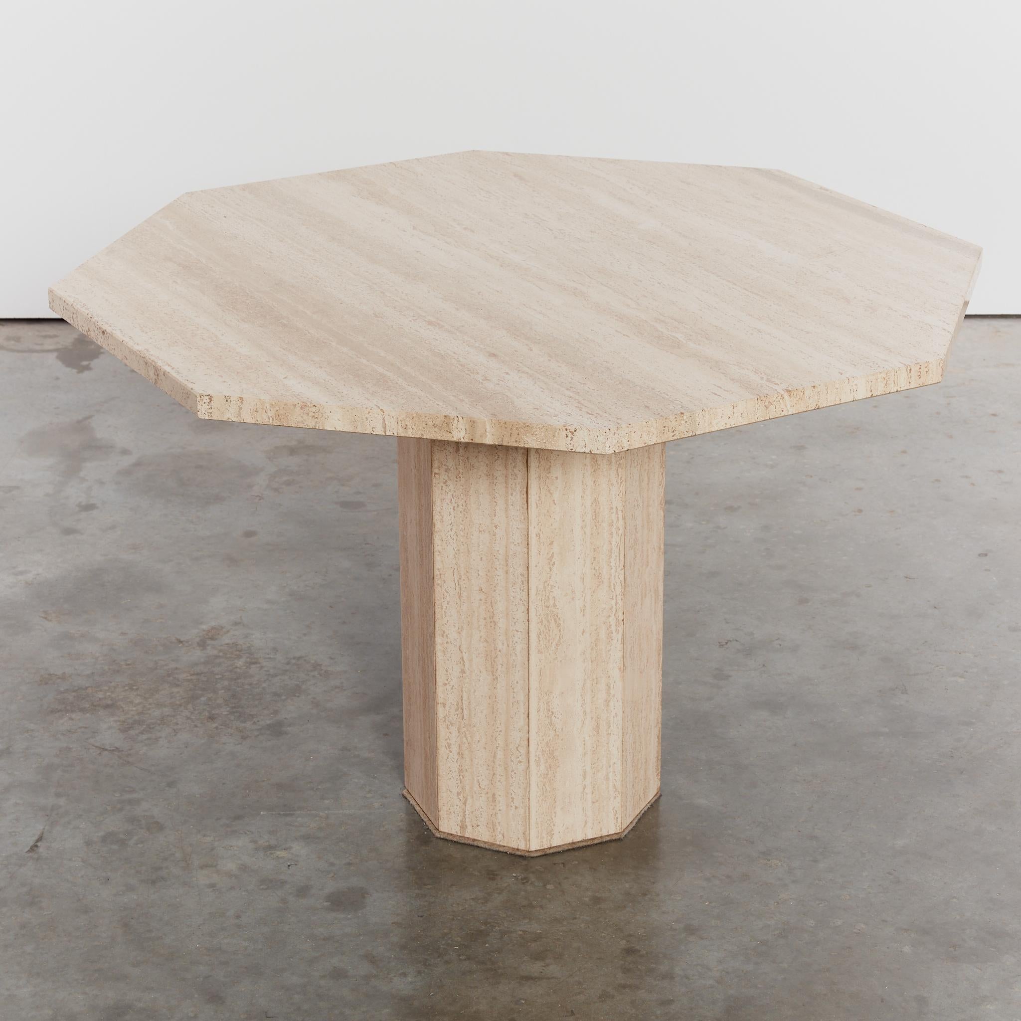 Classic Italian travertine 4-6 seater octagonal dining table For Sale ...
