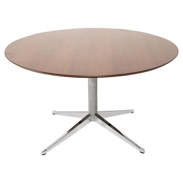 Classic Knoll Walnut Round Table Dining Conference, 1961 For Sale at ...