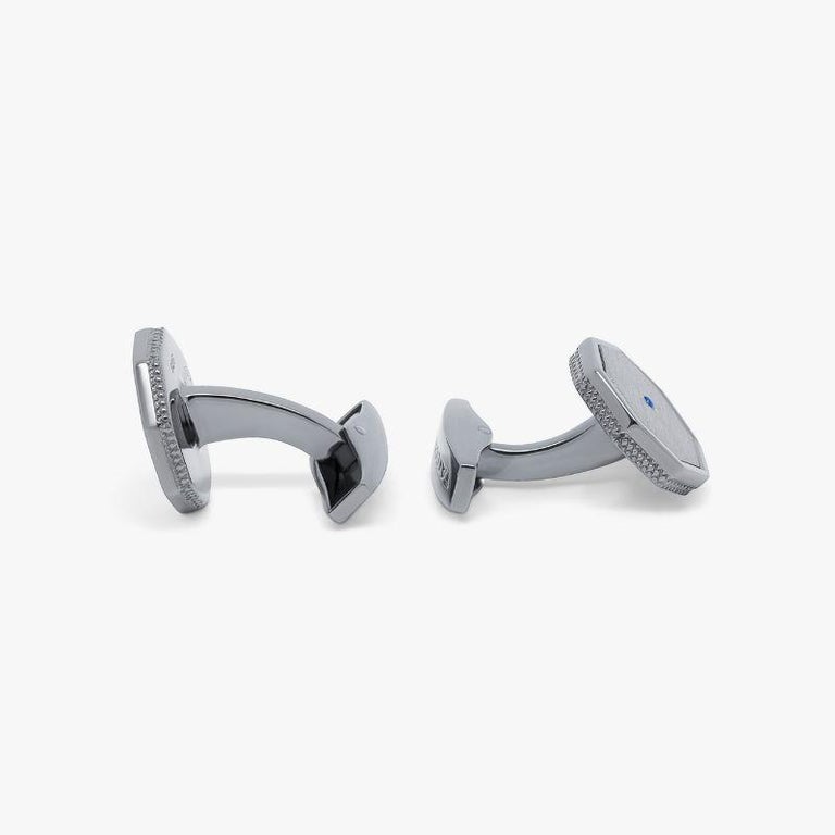 Classic London Eye Cufflinks with Sapphire in Black Rhodium Sterling ...