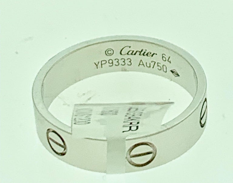 Classic "Love Ring" Made, Signed and Numbered by Cartier 18 Karat White ...
