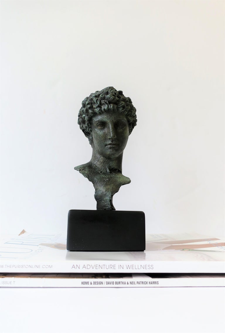 Classic Male Bust Sculpture on Black Base at 1stDibs