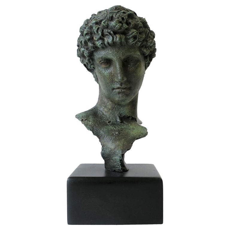Classic Male Bust Sculpture on Black Base at 1stDibs