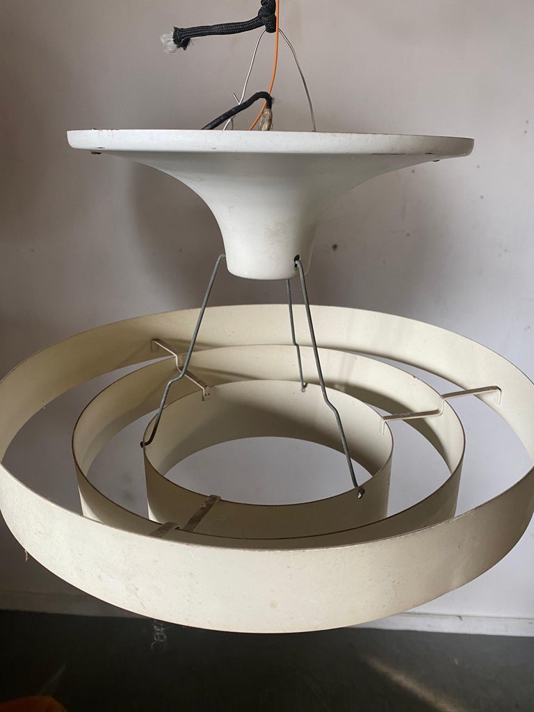 Classic Mid Century 3-ring "Saturn" pendant light attrib to Kurt Versen ...