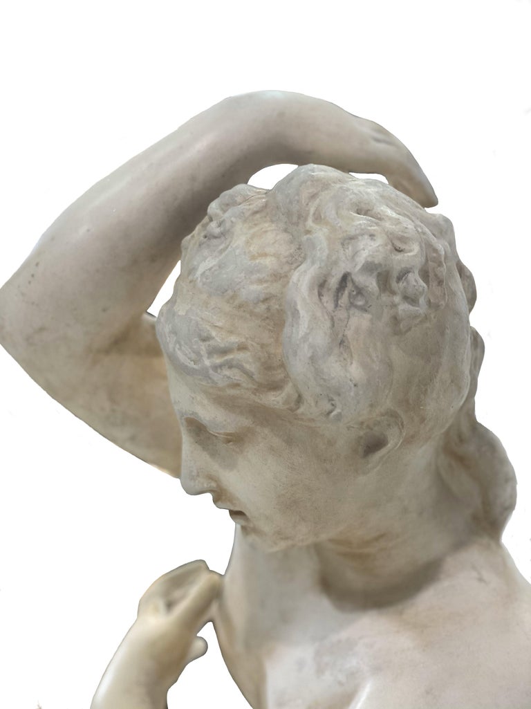 Classic Midcentury French Plaster Statue of a Lady at 1stDibs