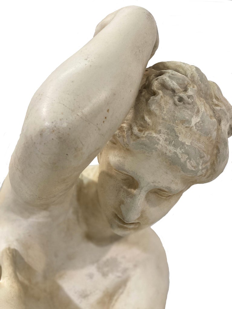 Classic Midcentury French Plaster Statue of a Lady at 1stDibs