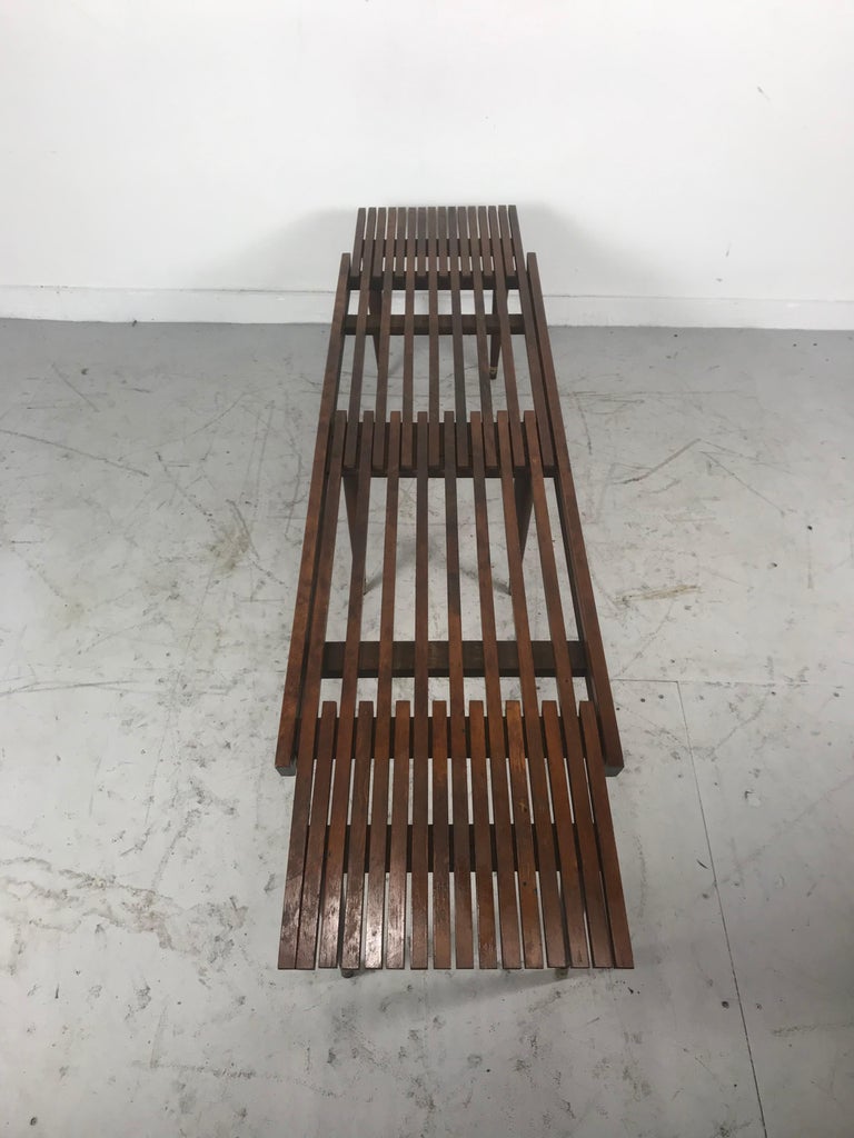 Classic Mid-Century Modern Expandable Slat Bench/ Table, Made in Italy ...