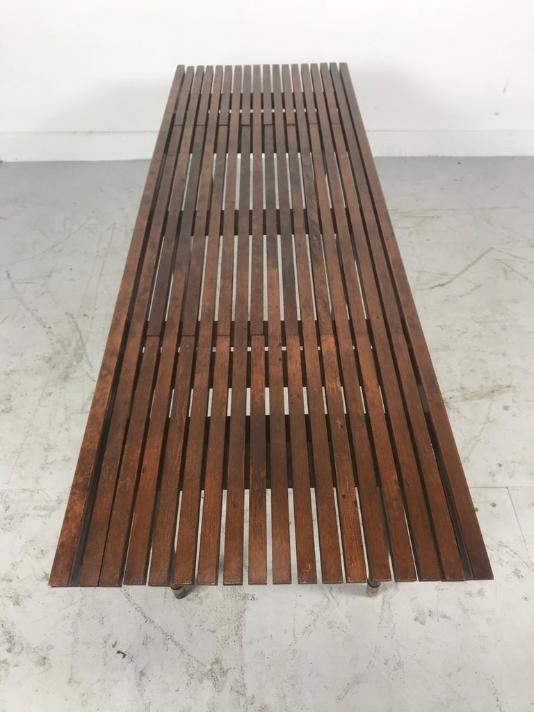 Classic Mid-Century Modern Expandable Slat Bench/ Table, Made in Italy ...