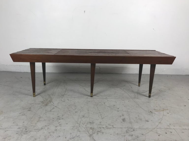 Classic Mid-Century Modern Expandable Slat Bench/ Table, Made in Italy ...
