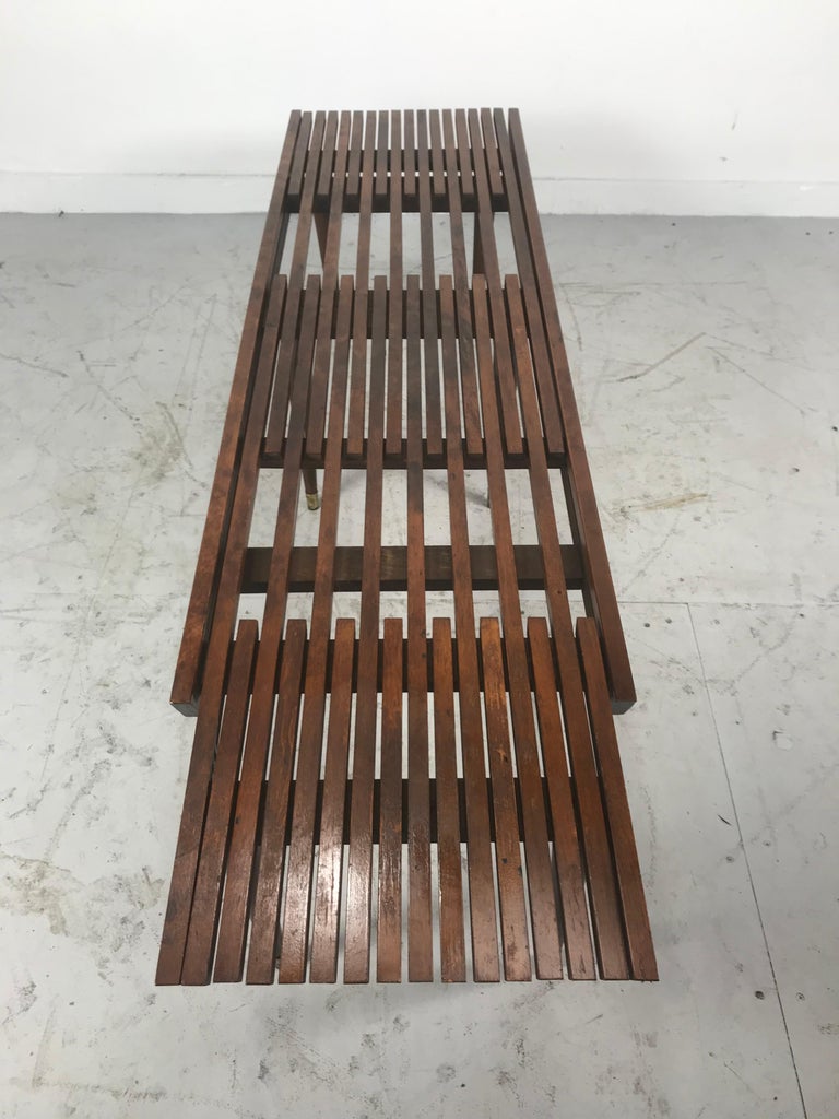 Classic Mid-Century Modern Expandable Slat Bench/ Table, Made in Italy ...
