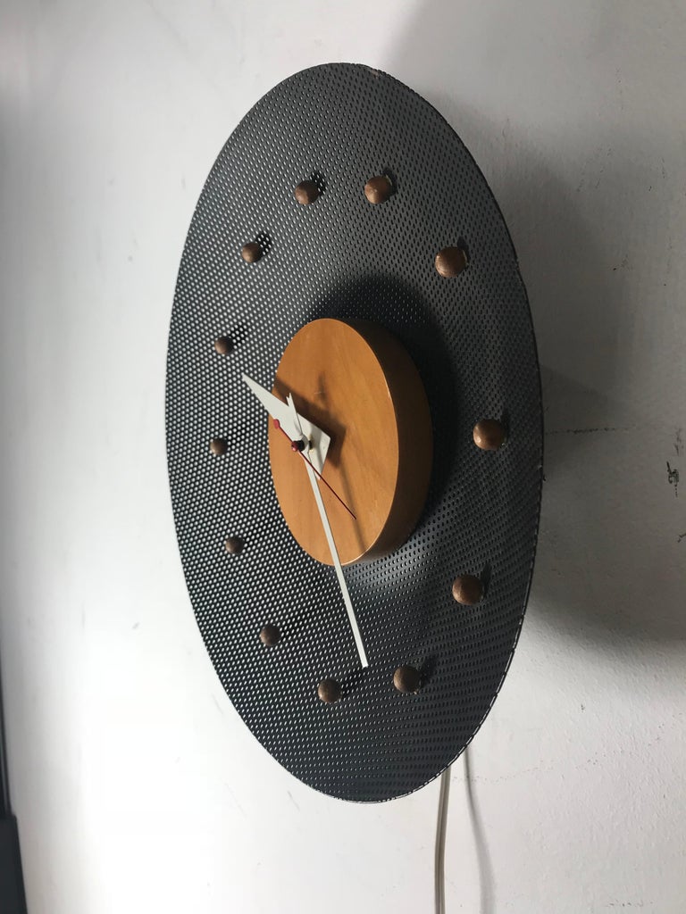 Classic Mid-Century Modern George Nelson Wire Mesh and Burch Wall Clock ...