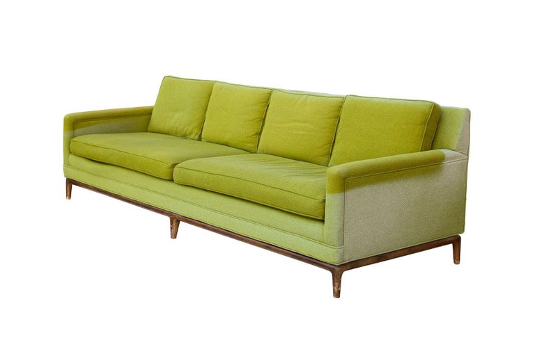 Classic Midcentury Modern Sofa with Walnut Base at 1stDibs
